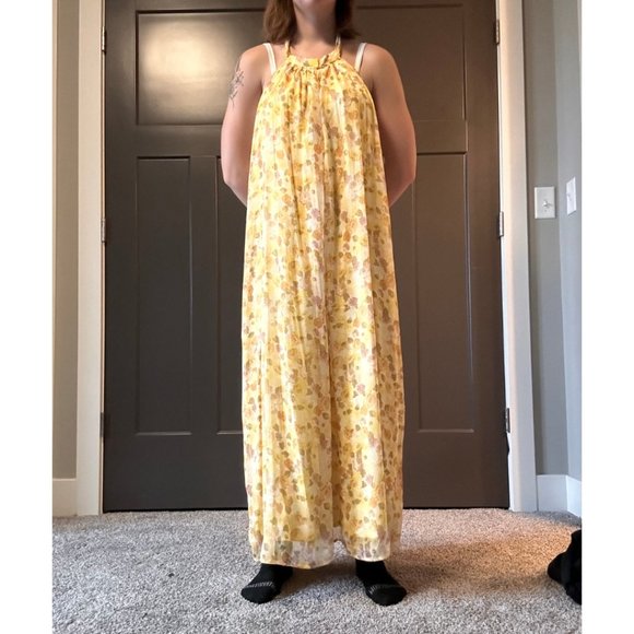 Aakaa | Pants & Jumpsuits | Aakaa Yellow Polka Dot Jumpsuit Size M ...